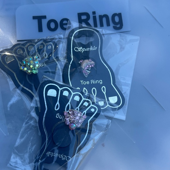 Jewelry | Sparkle Toe Rings With Colorful Gems | Poshmark